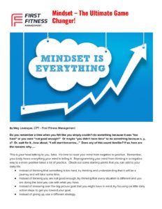Mindset – The Ultimate Game Changer! – First Fitness Management